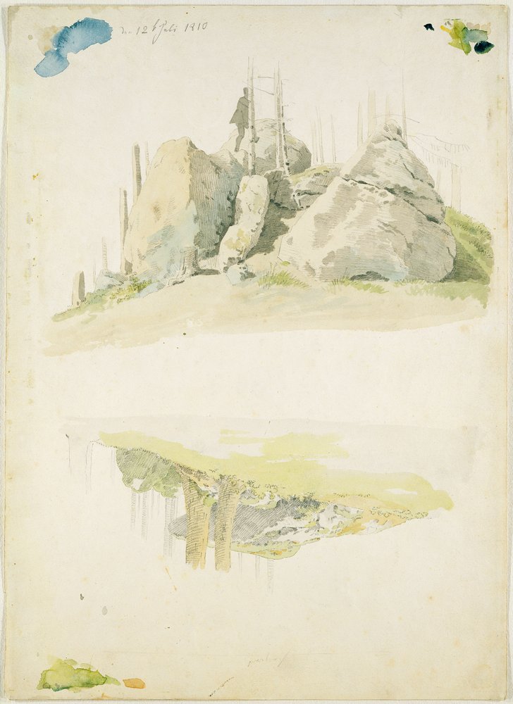 Felsen und Baum: Zwei Studien, 12. Juli 1810